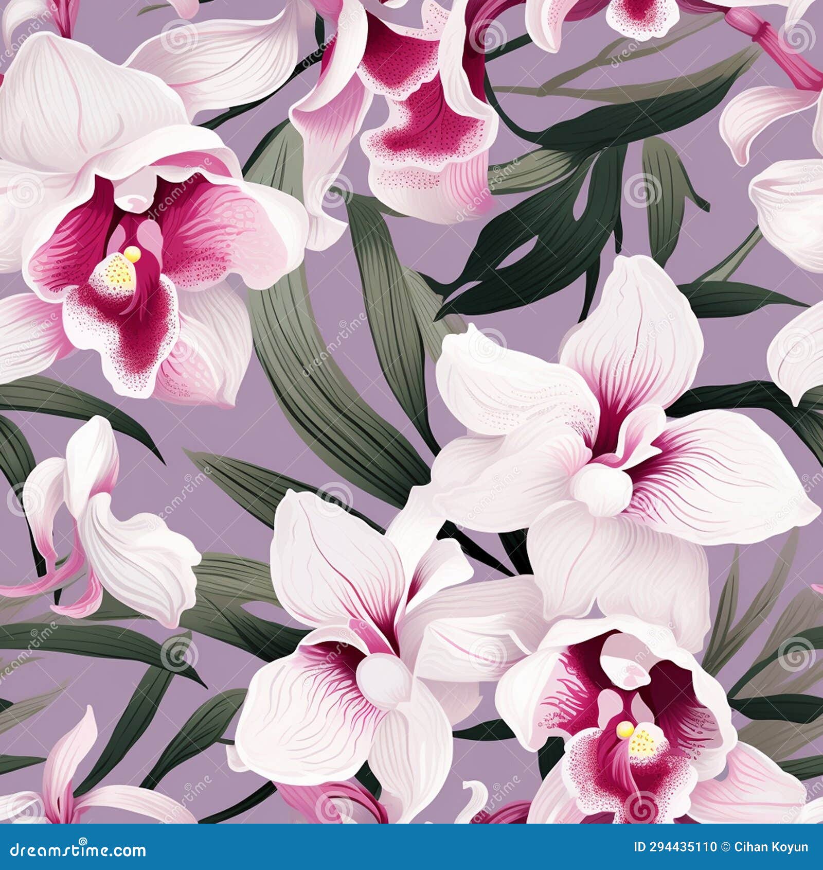 Modern Orchid Pattern for a Stylish Touch Stock Illustration ...