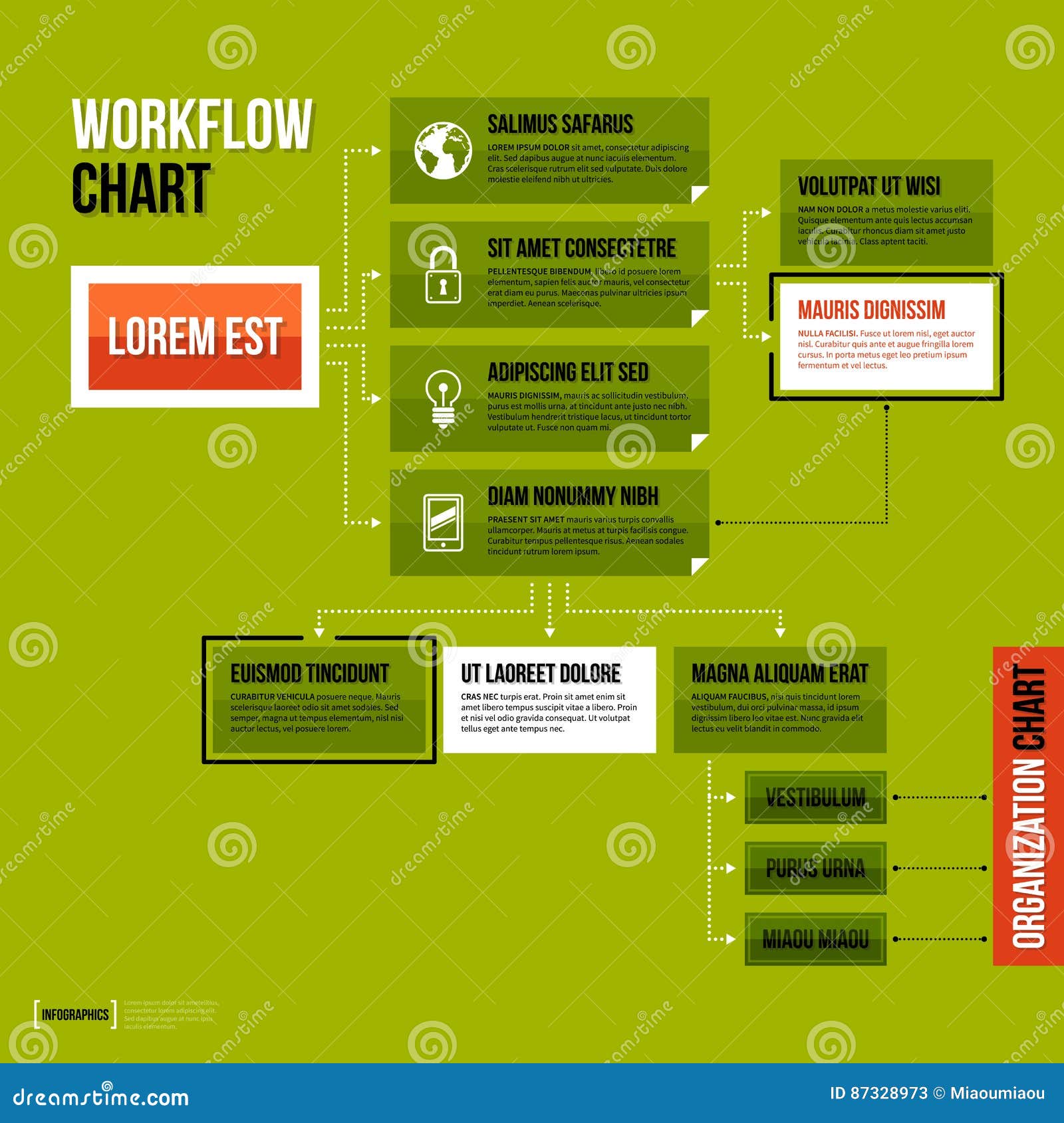 Modern Organization Chart Infographics Visualizing Business Structure ...