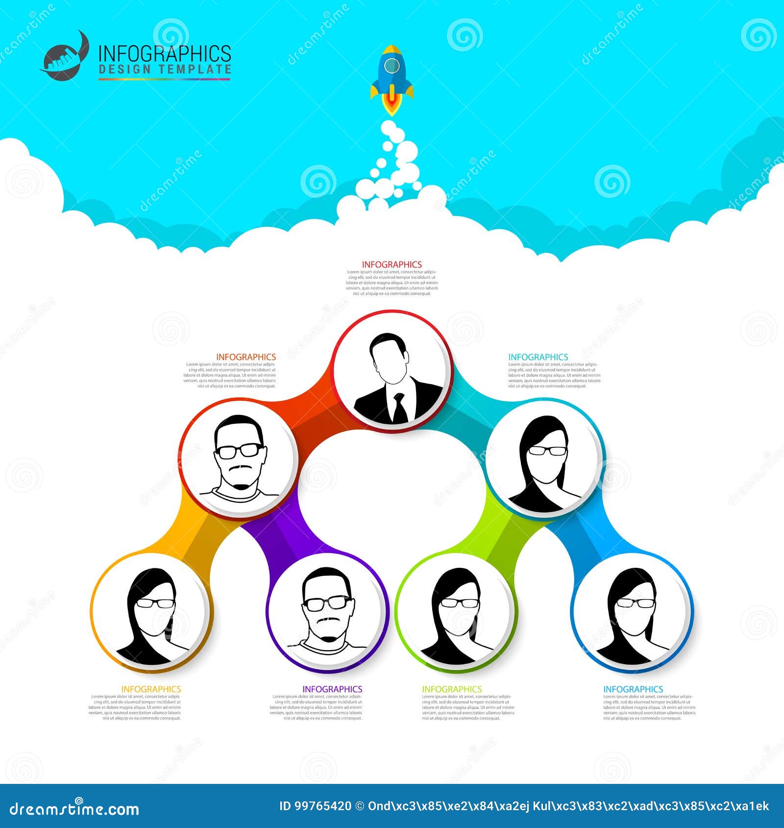 Modern Organization Chart Template. Teamwork Concept Stock Vector ...