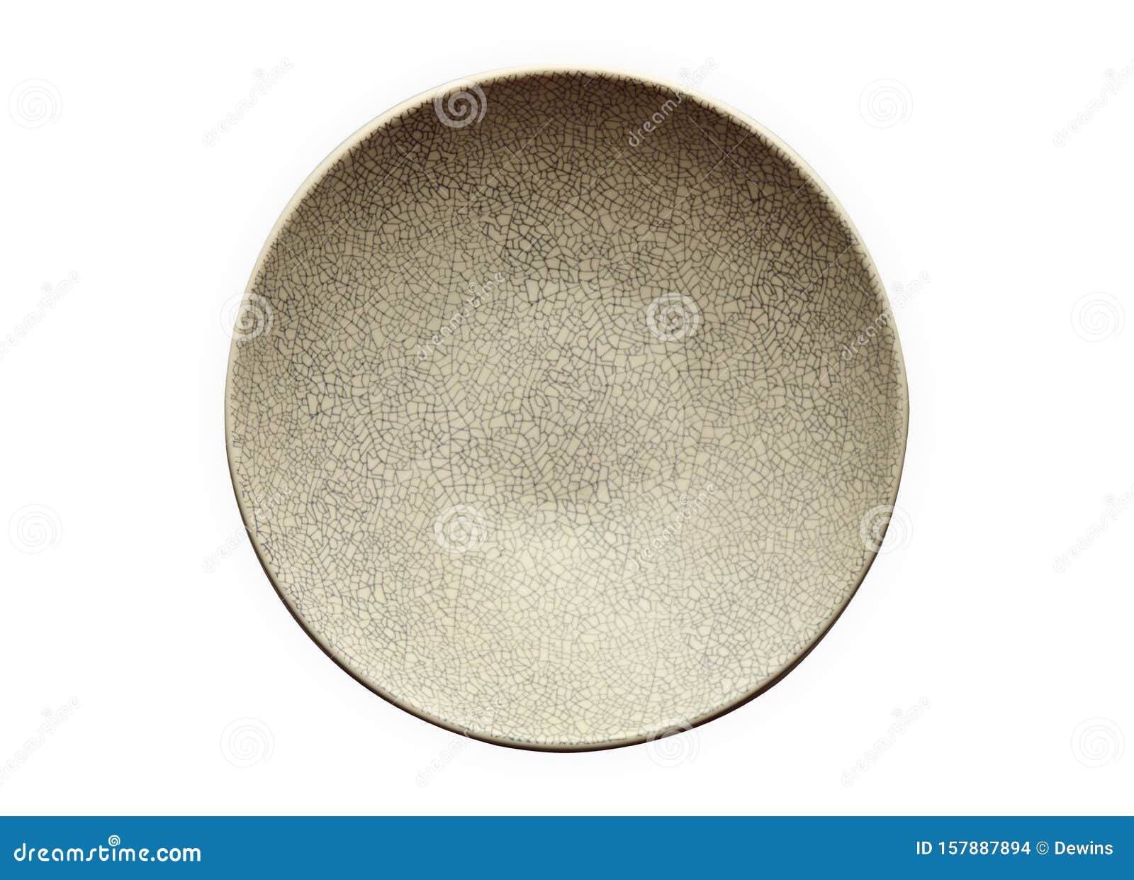 Modern Oriental Ceramic Plate in Cracked Pattern, Empty Ivory Plates ...