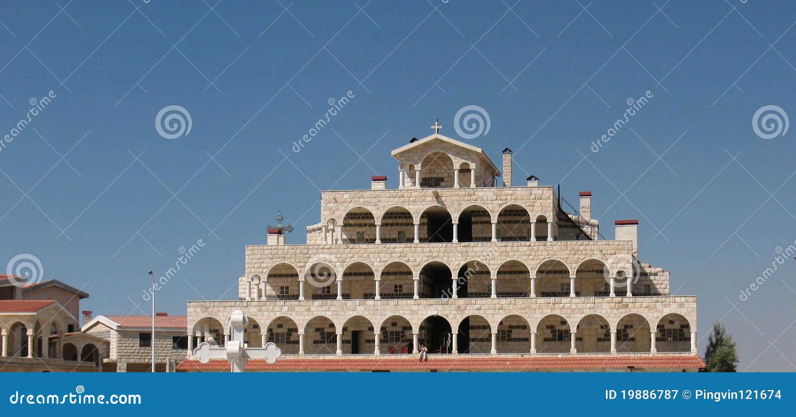 Modern Orthodox monastery stock image. Image of monk - 19886787