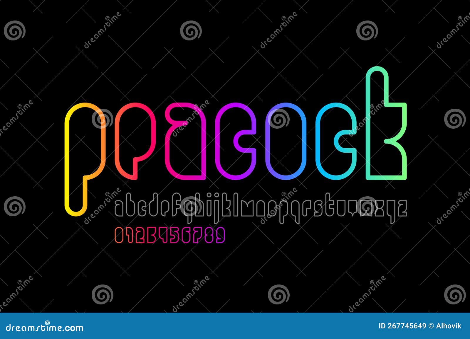 Modern outline font stock vector. Illustration of outline - 267745649