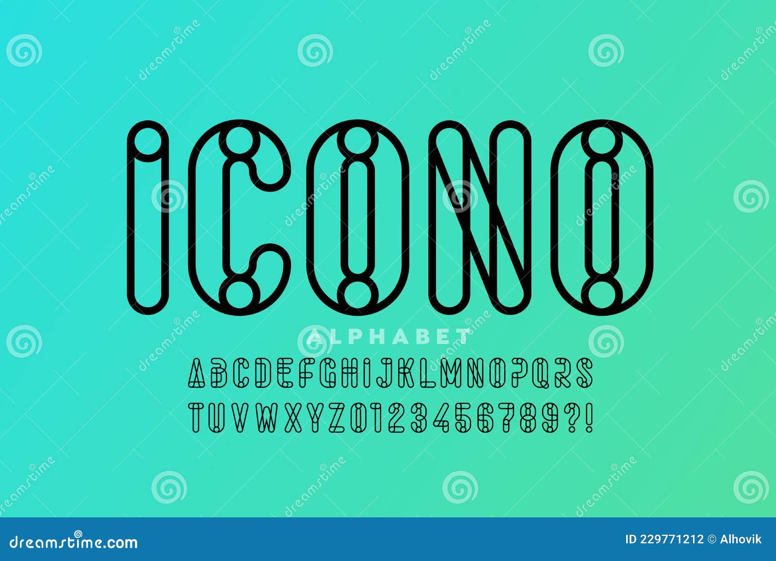 Modern Outline Style Font Design Stock Vector - Illustration of ...