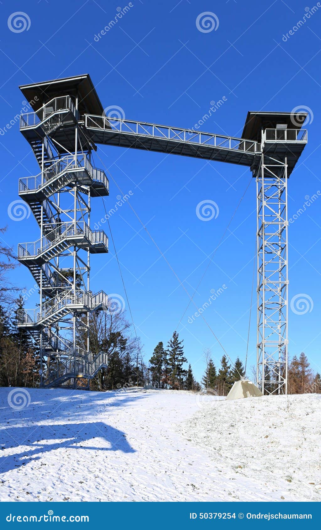 Modern Outlook Tower With Wooden Pathways Royalty-Free Stock ...