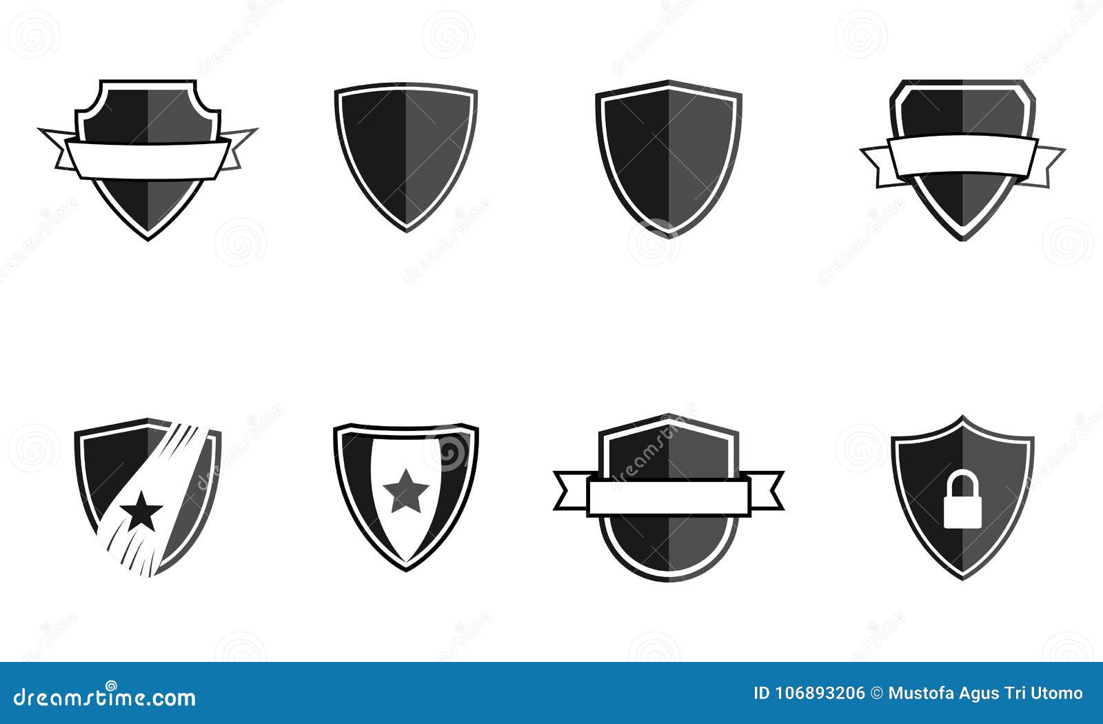 Pack Triangular Shield stock vector. Illustration of power - 106893206