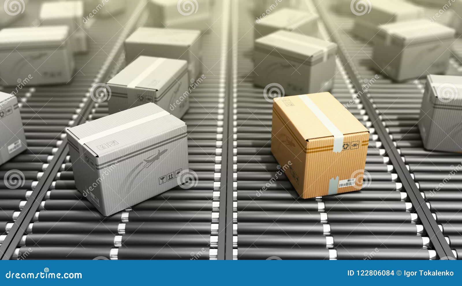 Modern Packages Delivery Packaging Service and Parcels Transport Stock ...
