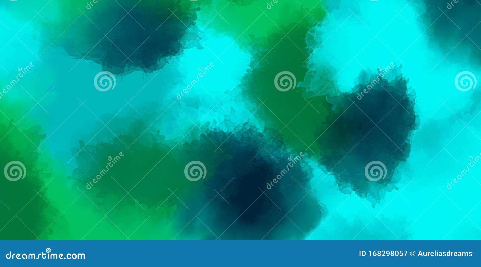 Modern Painted Texture. Random Paint Spots in Green and Blue Colors ...