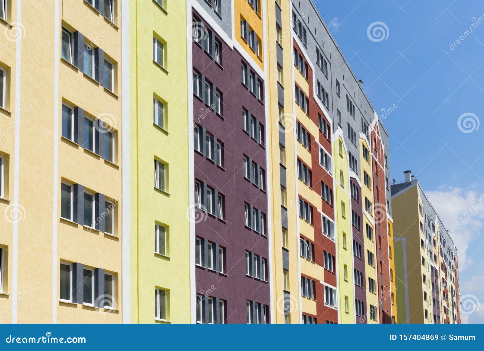 Modern Panel Apartment Building Stock Image - Image of plastic, facade ...