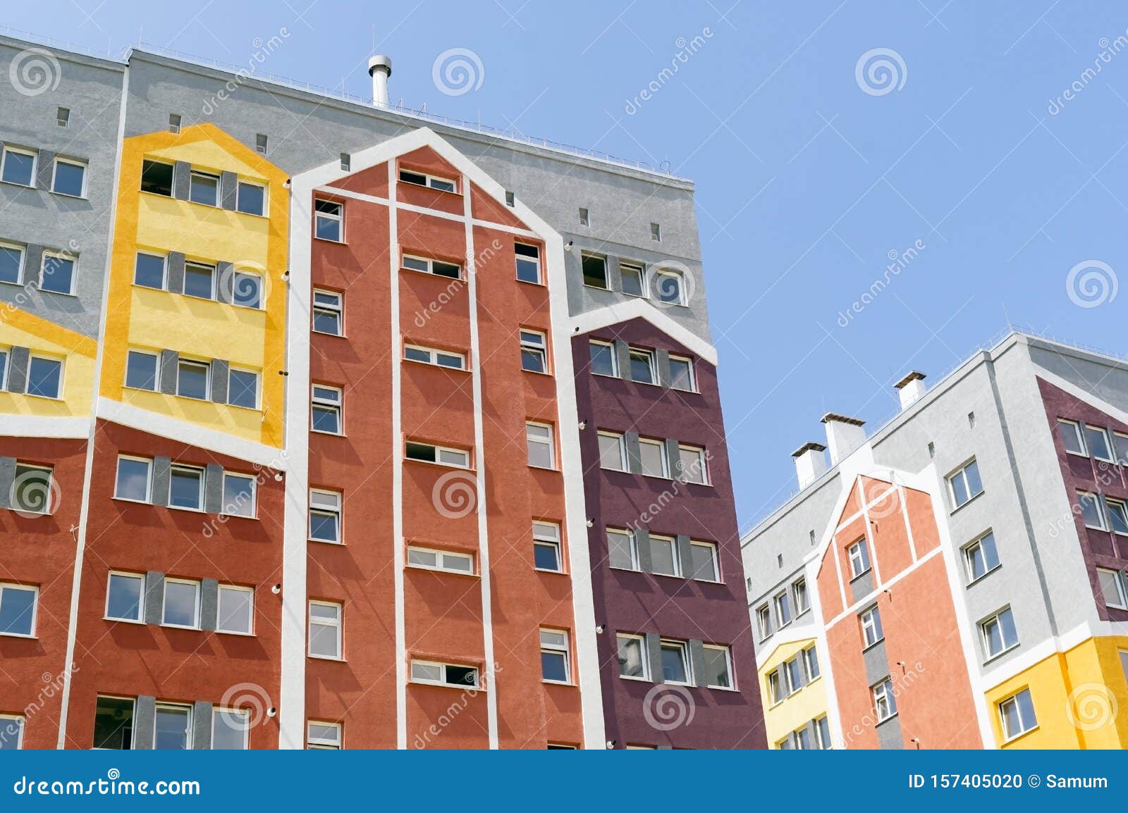 Modern Panel Apartment Building Stock Photo - Image of ventilated ...