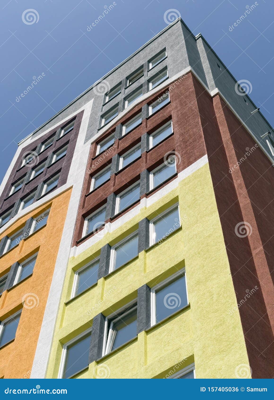 Modern Panel Apartment Building Stock Photo - Image of window, facade ...
