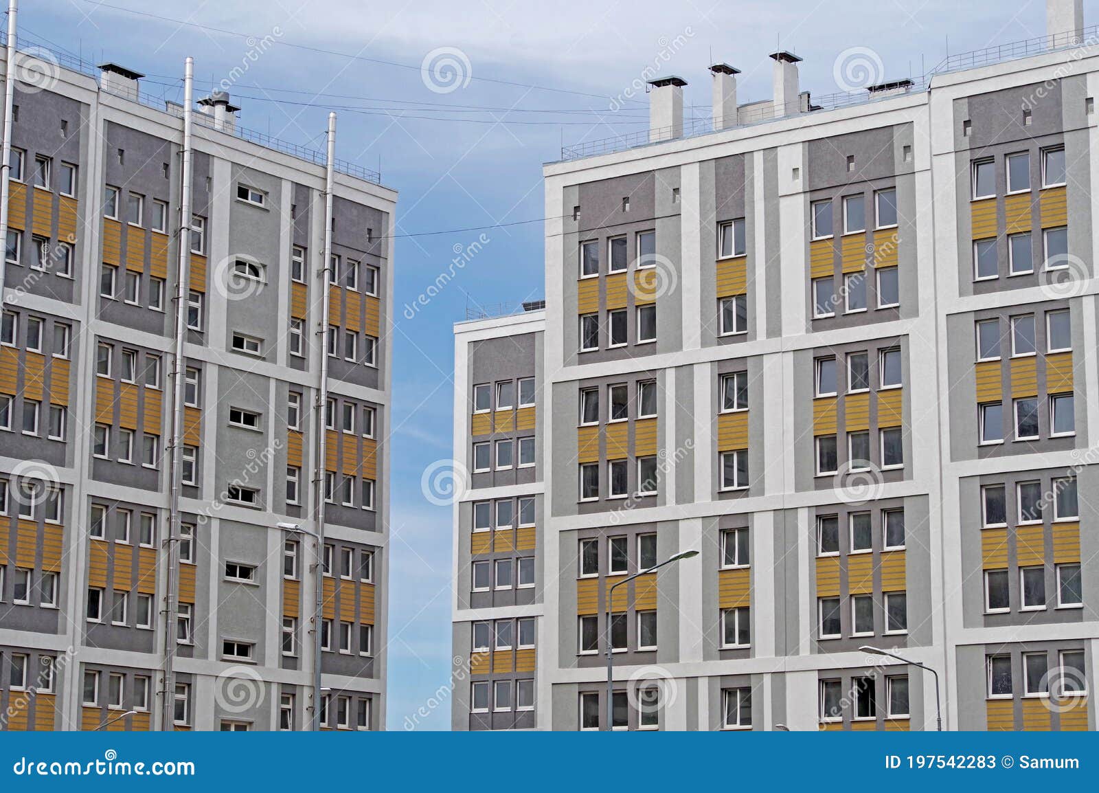 Modern Panel Apartment Building Stock Image - Image of wall, design ...