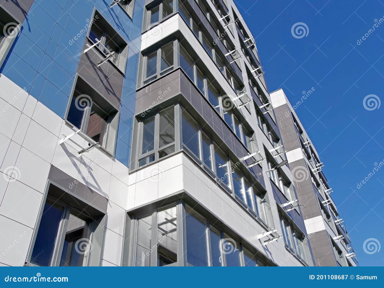 Modern Panel Apartment Building Stock Image - Image of city, white ...