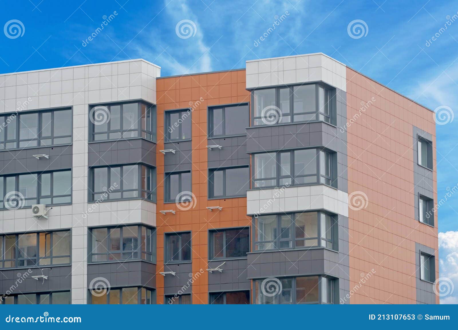 Modern Panel Apartment Building Stock Image - Image of white, urban ...