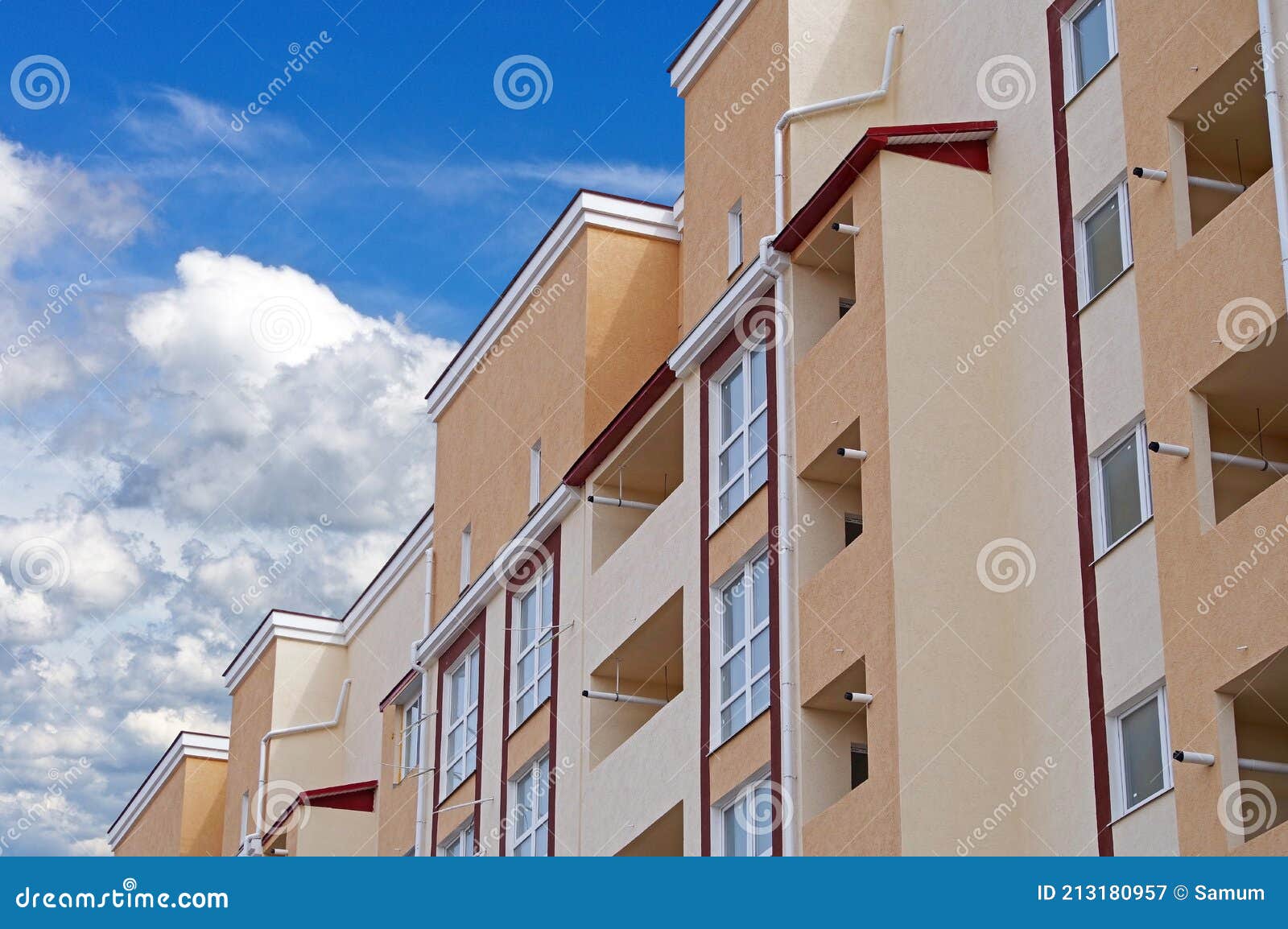Modern Panel Apartment Building Stock Image - Image of high, window ...