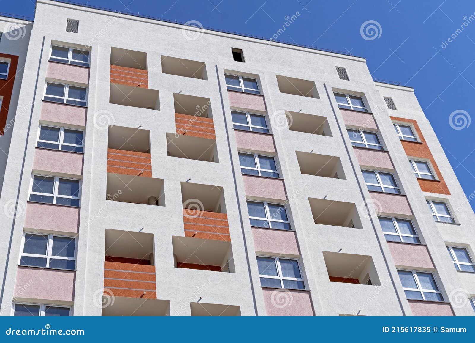 Modern Panel Apartment Building Stock Image - Image of constructed ...