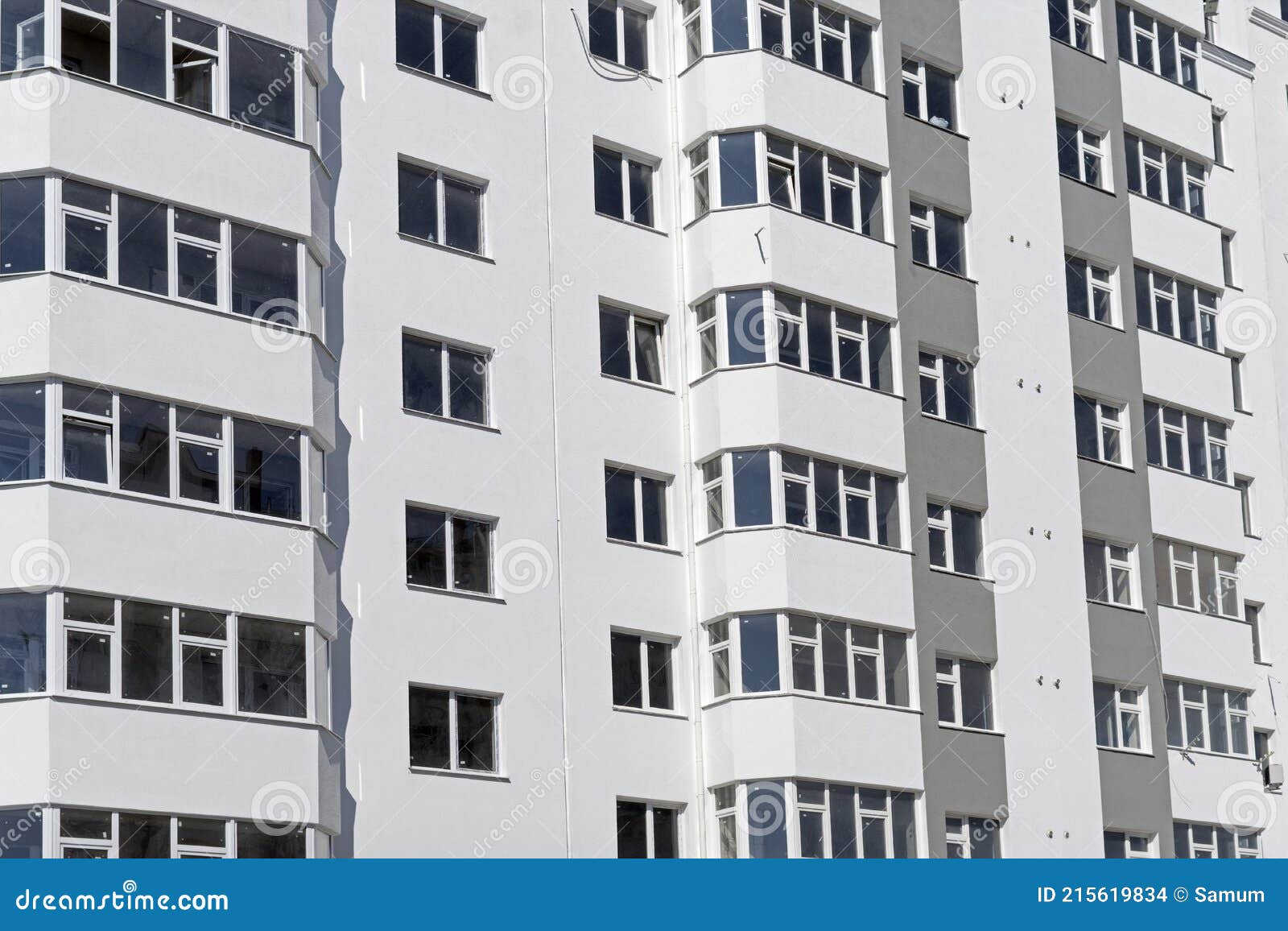 Modern Panel Apartment Building Stock Photo - Image of balcony ...