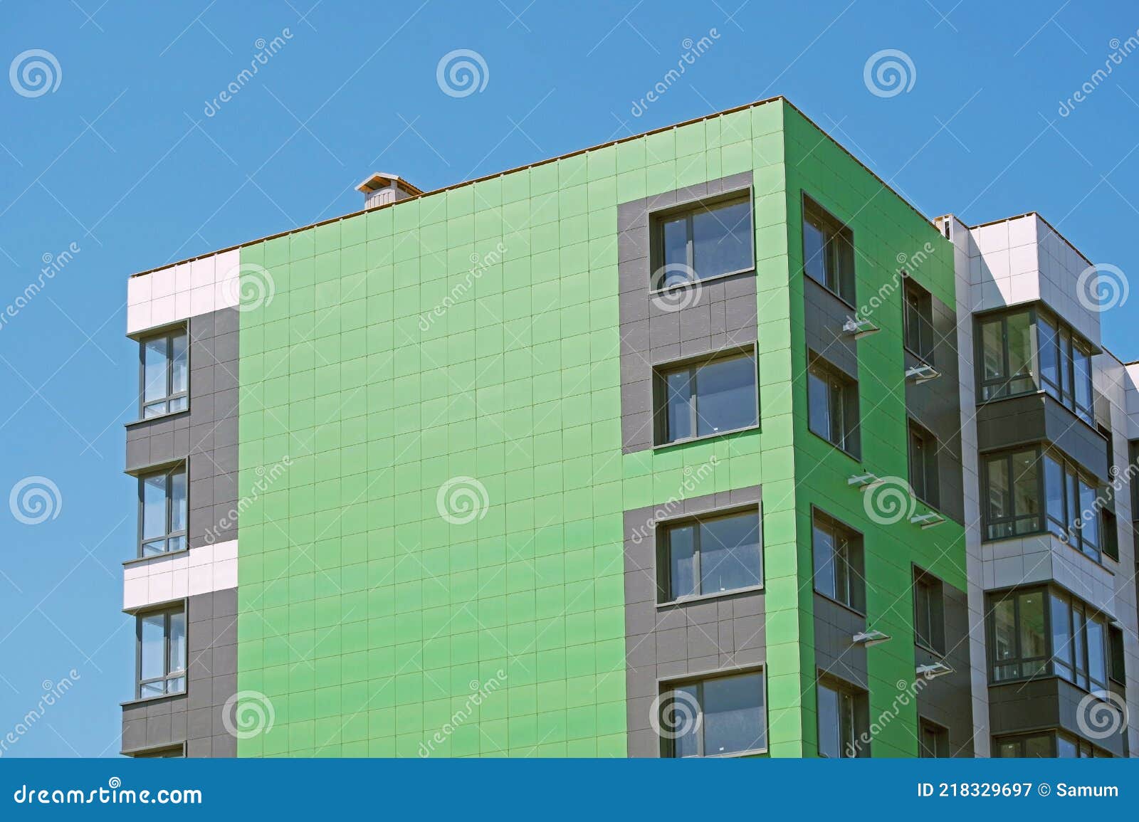 Modern Panel Apartment Building Stock Image - Image of house, real ...