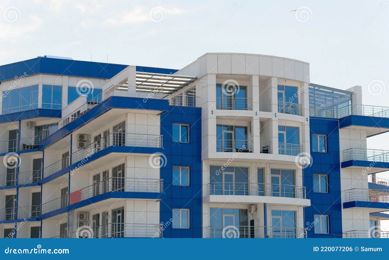 Modern Panel Apartment Building Stock Photo - Image of plastic, white ...