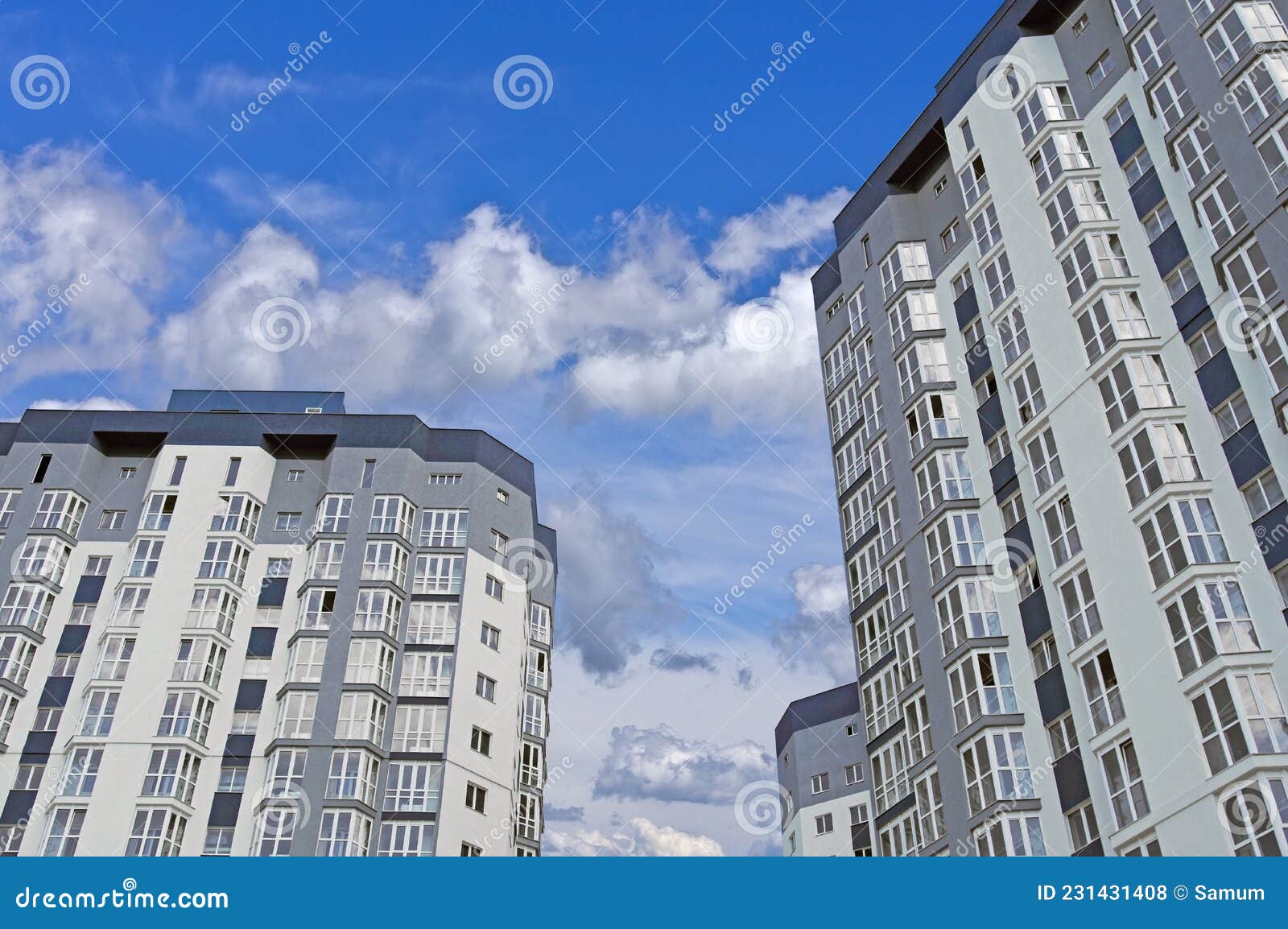Modern Panel Apartment Building Stock Photo - Image of solar ...