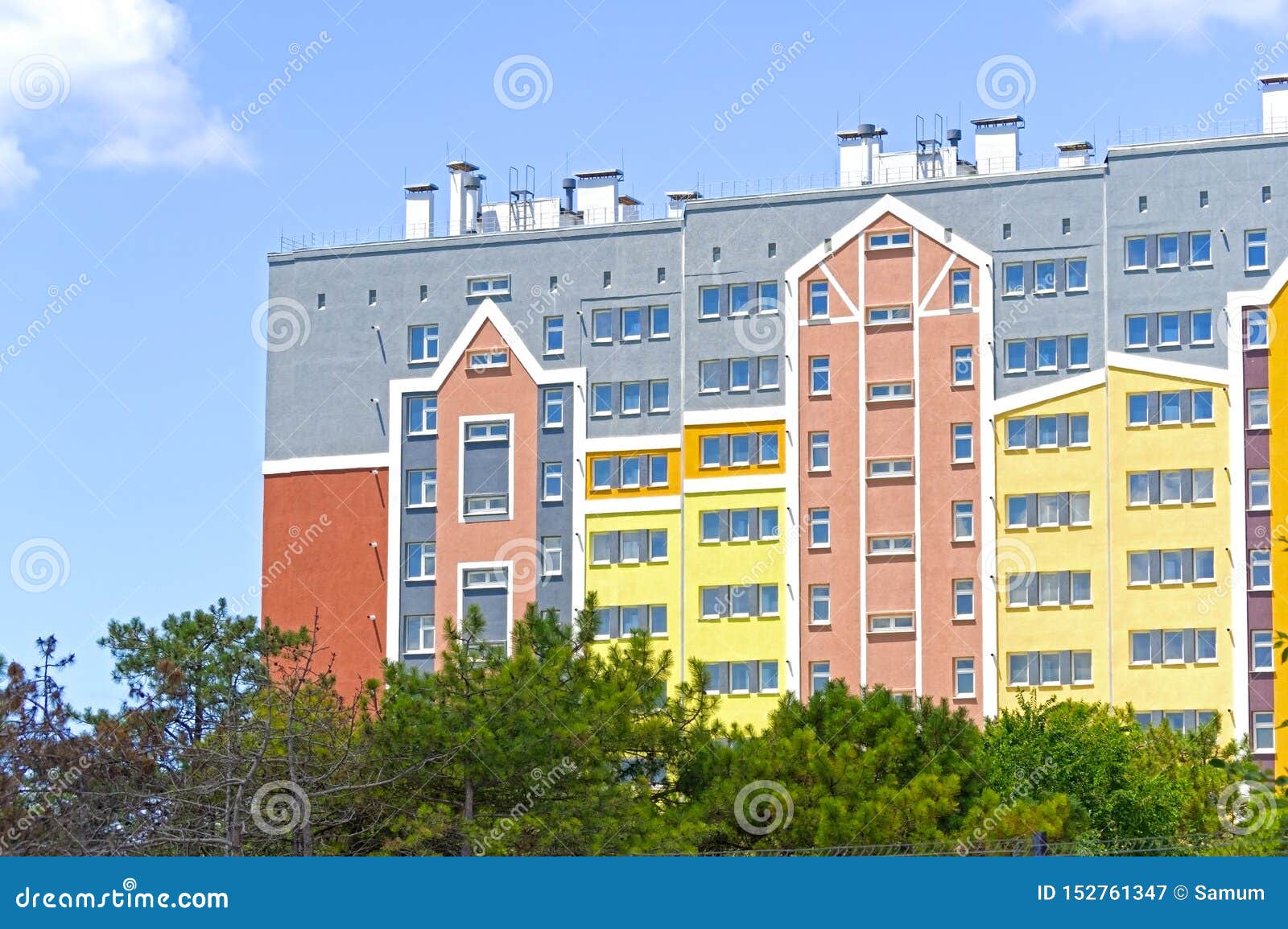 Modern Panel Apartment Building Stock Image - Image of window, real ...