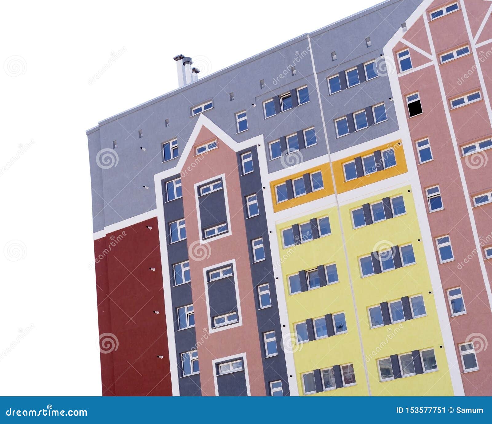 Modern Panel Apartment Building Stock Image - Image of multi ...