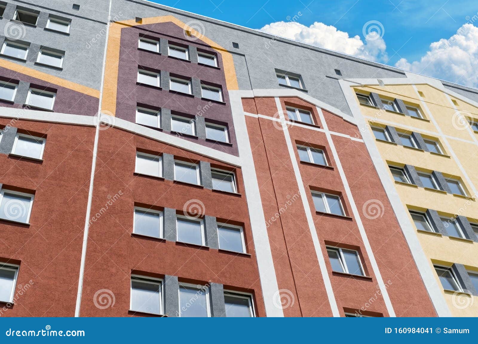 Modern Panel Apartment Building Stock Image - Image of solar, white ...