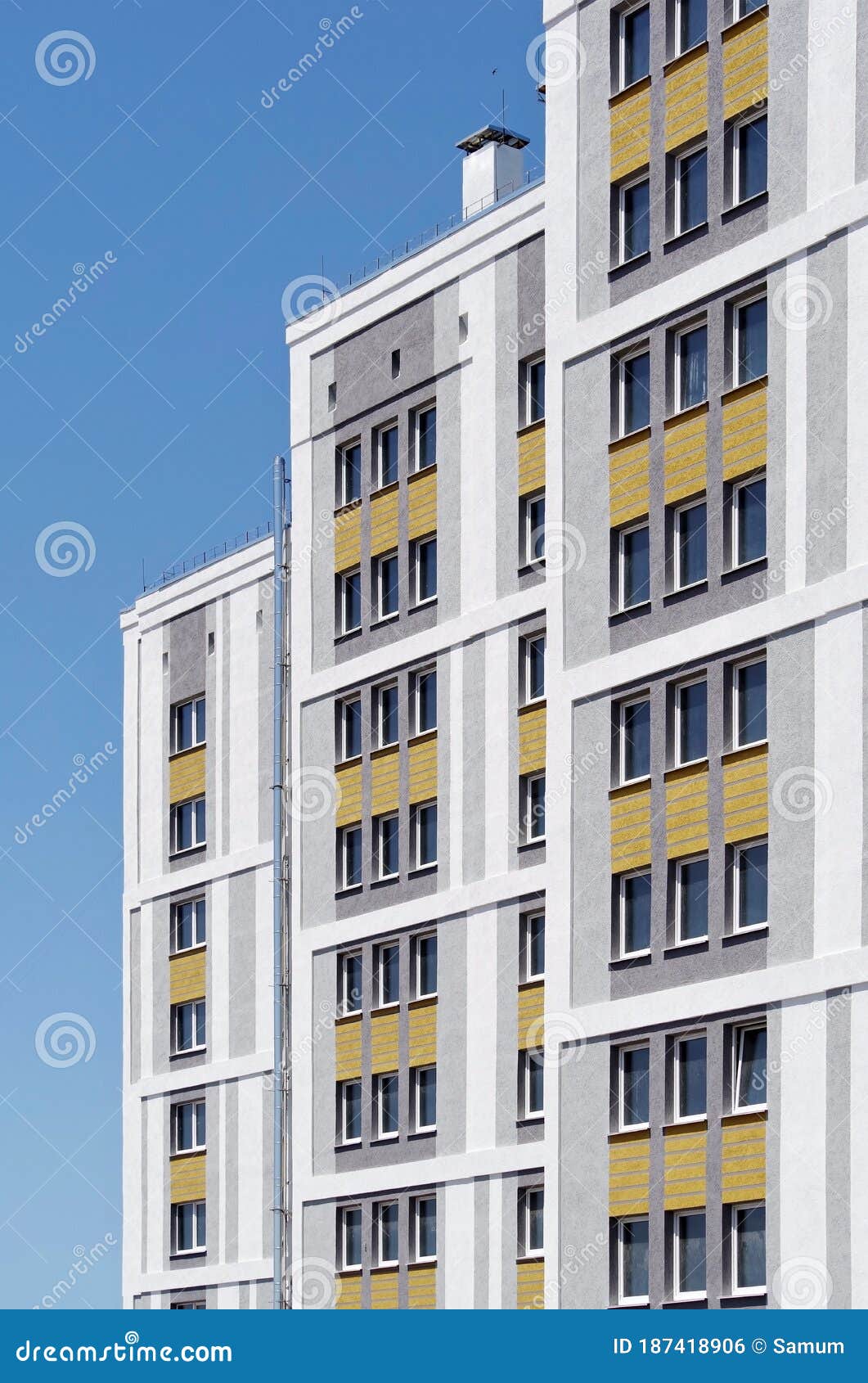 Modern Panel Apartment Building Stock Photo - Image of technology ...