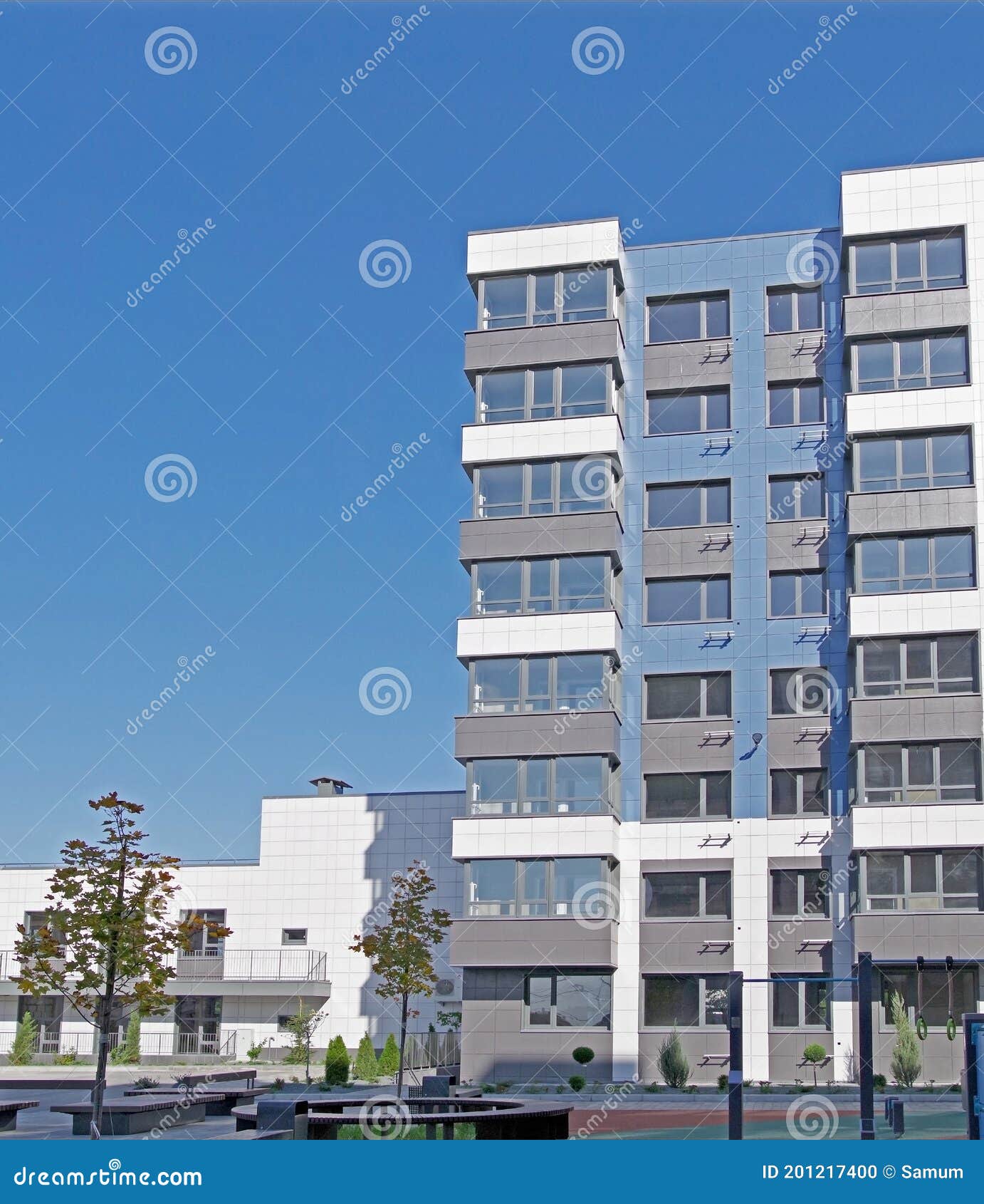 Modern Panel Apartment Building Stock Photo - Image of facade, house ...