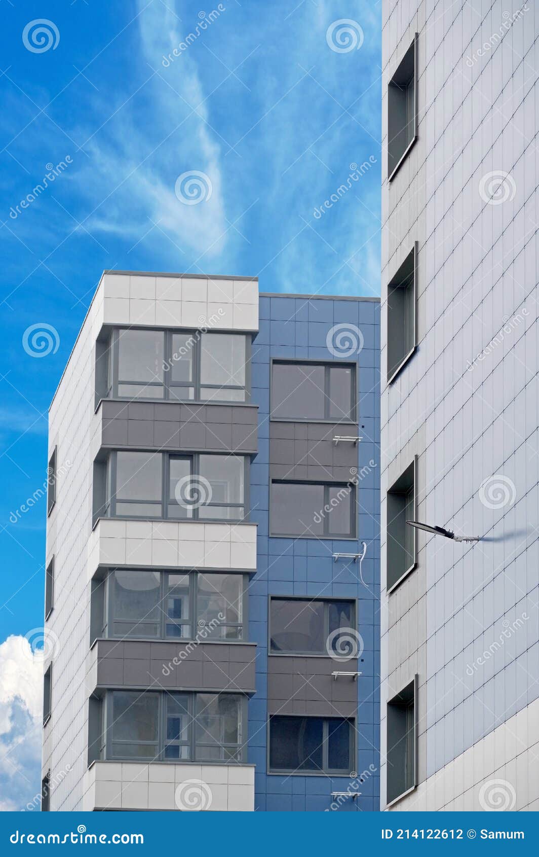 Modern Panel Apartment Building Stock Photo - Image of street ...
