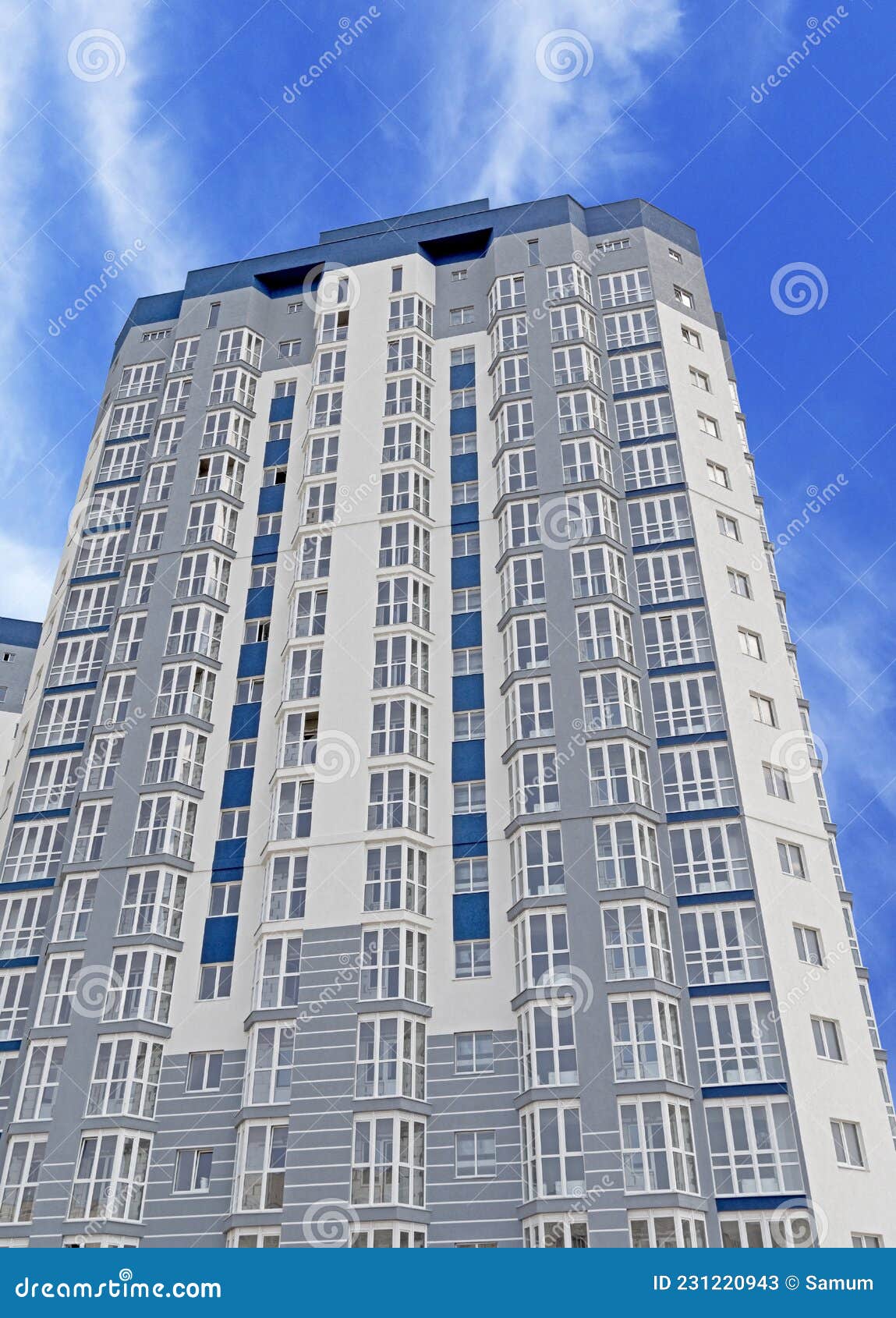 Modern Panel Apartment Building Stock Image - Image of wall, panels ...