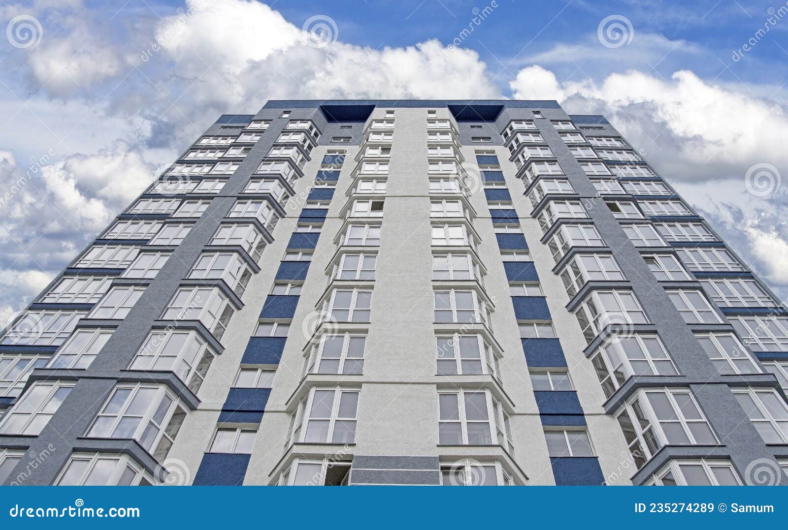 Modern Panel Apartment Building Stock Image - Image of panels, street ...