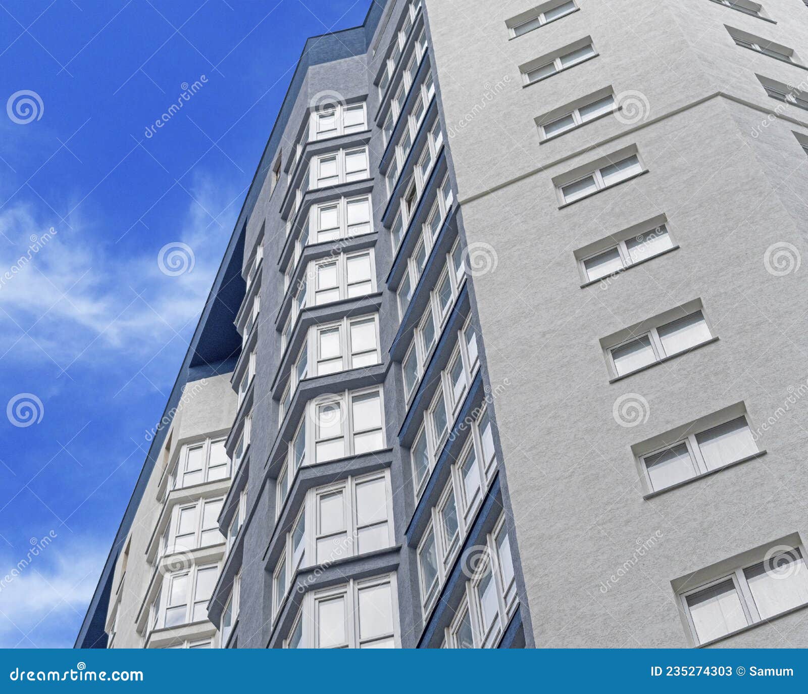 Modern Panel Apartment Building Stock Image - Image of house, orange ...