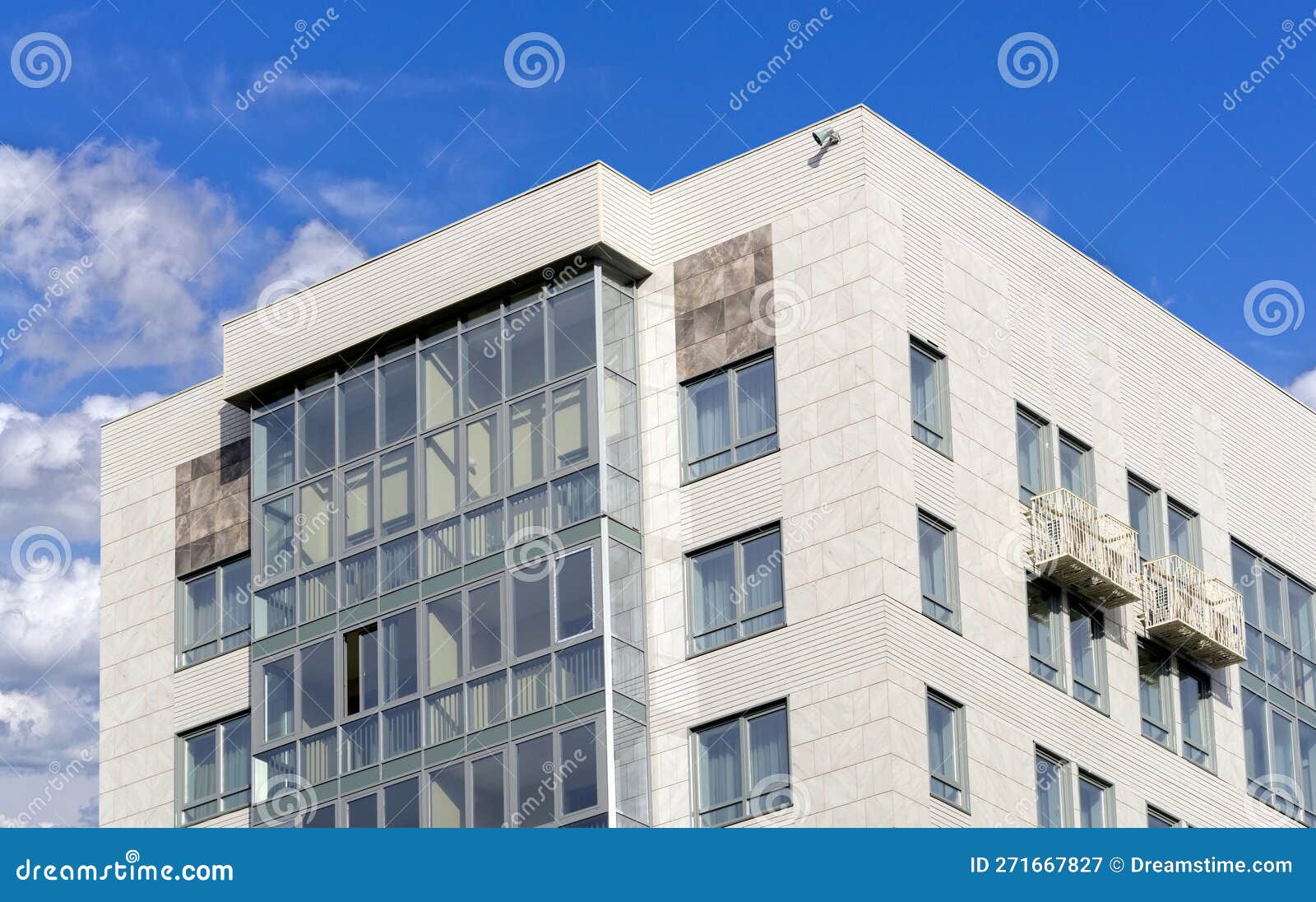 Modern Panel Apartment Building Stock Image - Image of house, windows ...