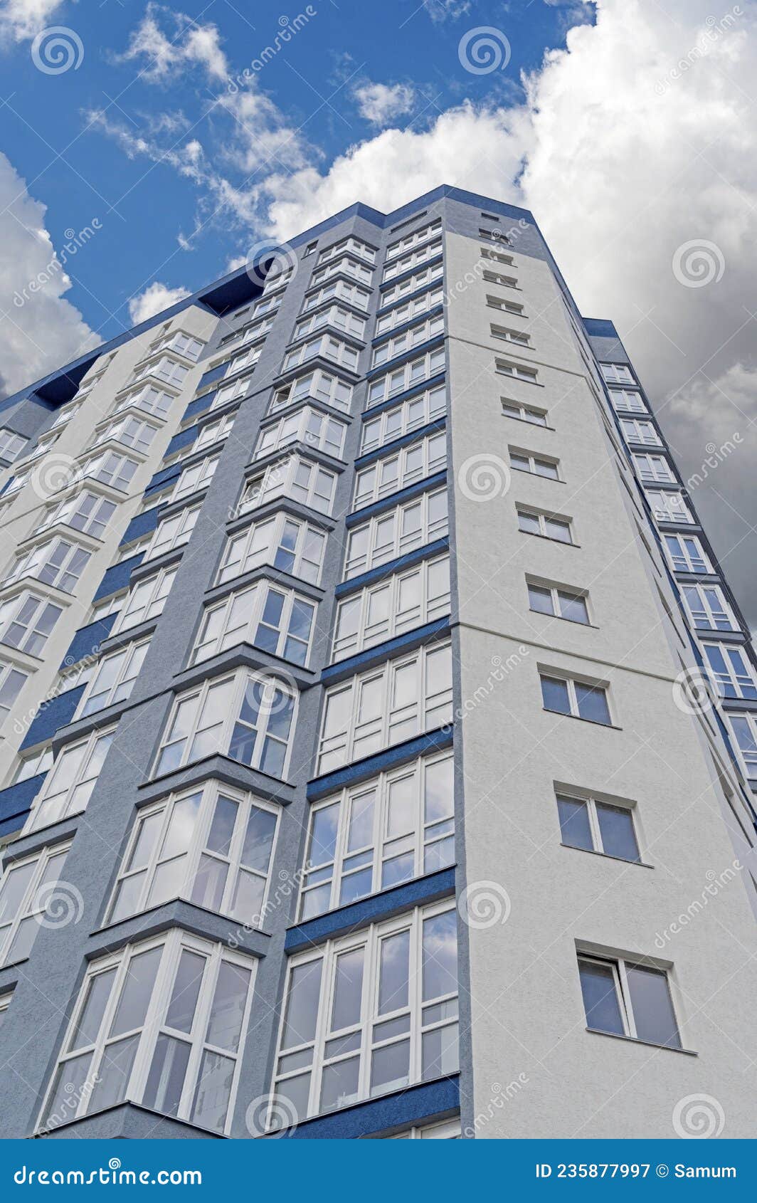 Modern Panel Apartment Building Stock Image - Image of city, white ...