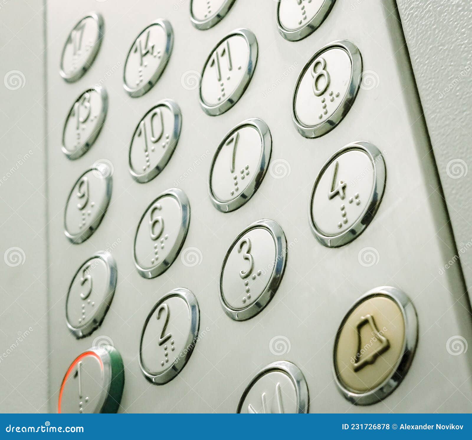 A Modern Panel with Buttons in the Elevator Stock Photo - Image of ...