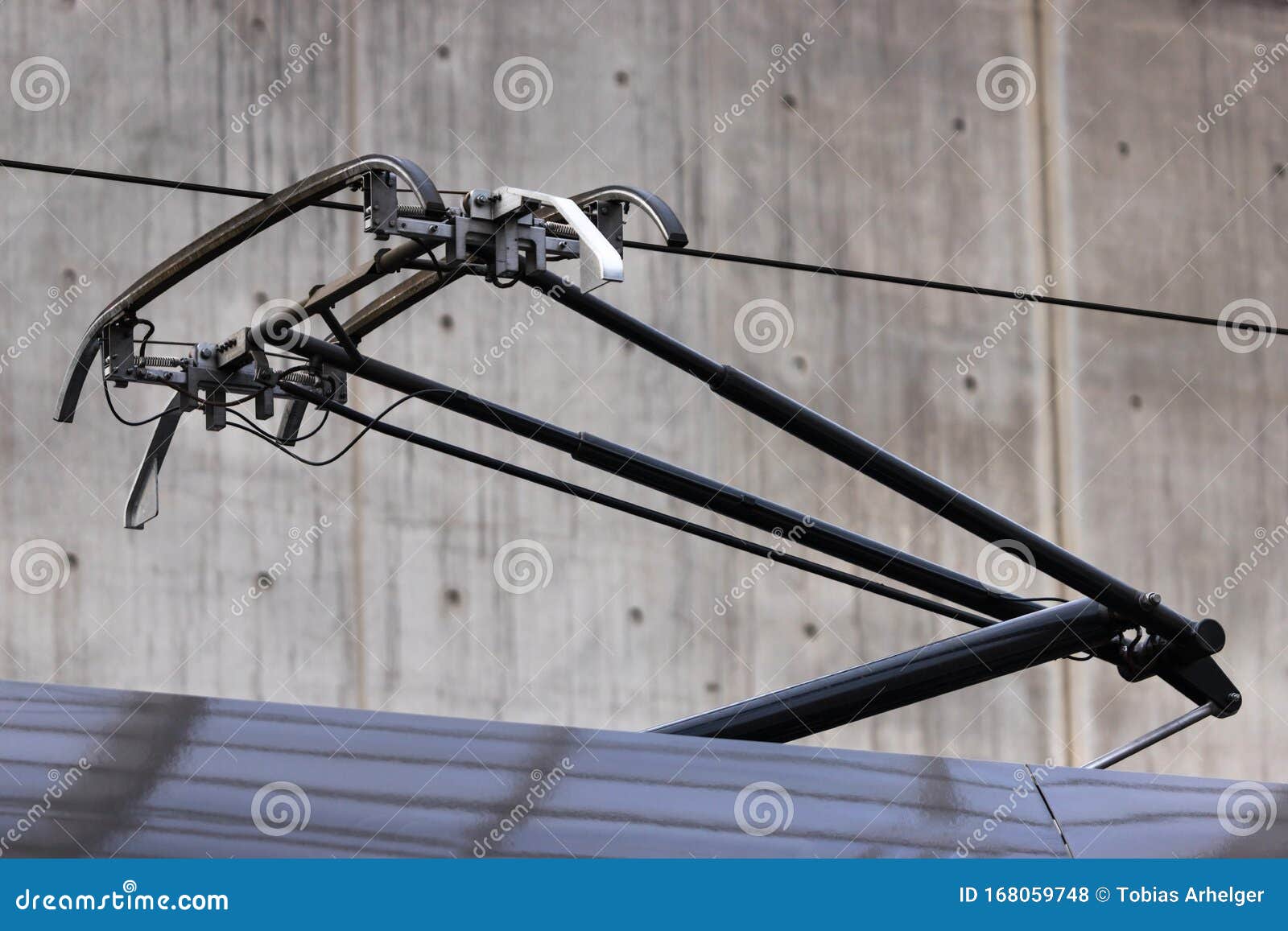 Modern Pantograph on a Train Stock Photo - Image of transportation ...