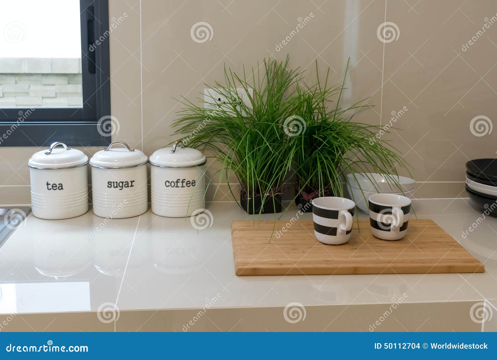 Modern pantry with utensil stock photo. Image of design - 50112704