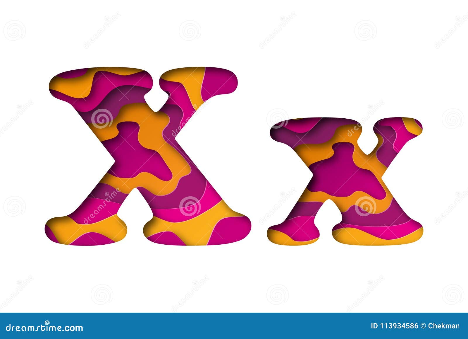 Letter X, Cut Out Paper. Vector Illustration. Stock Vector ...