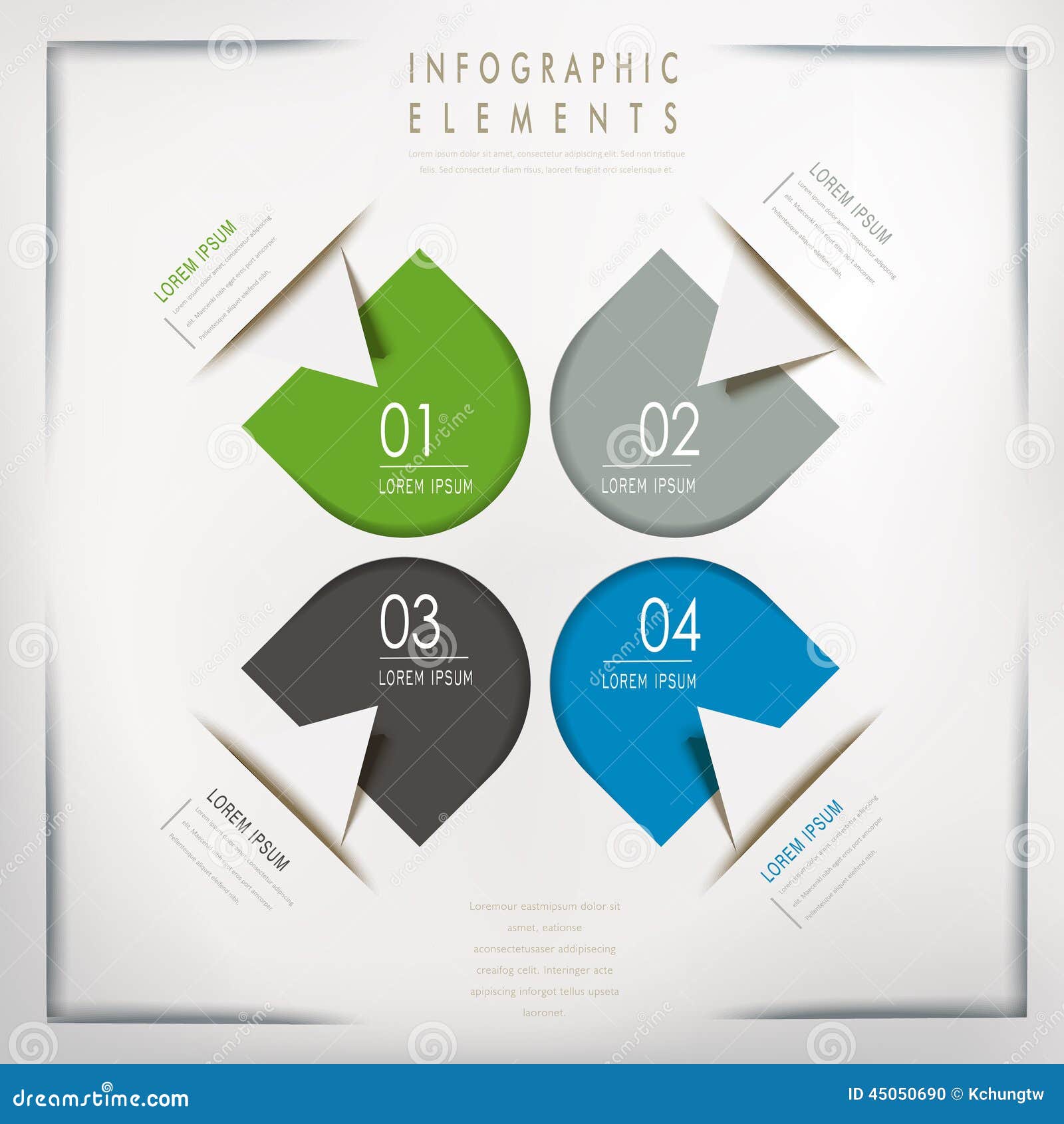 Modern Paper Cut Infographic Elements Template Stock Vector ...