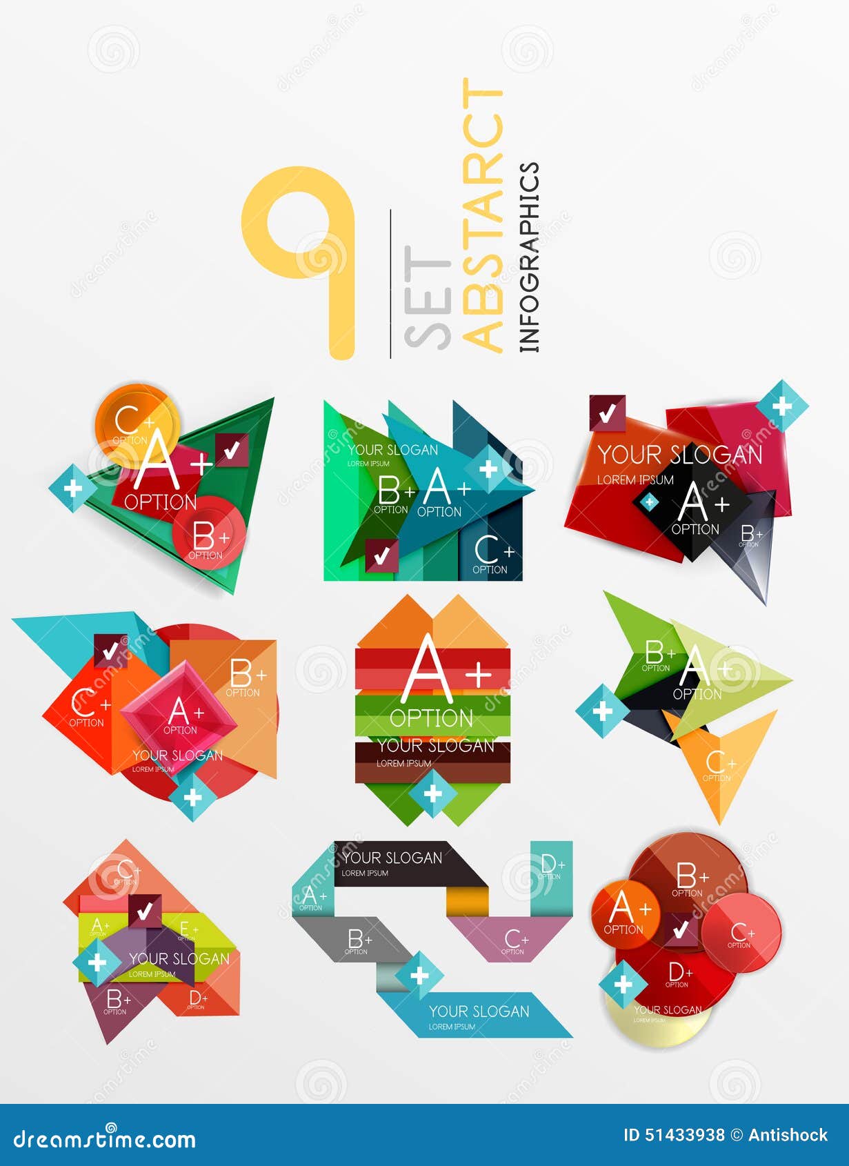 Modern Paper Info Banner Layout Set Stock Vector - Illustration of info ...