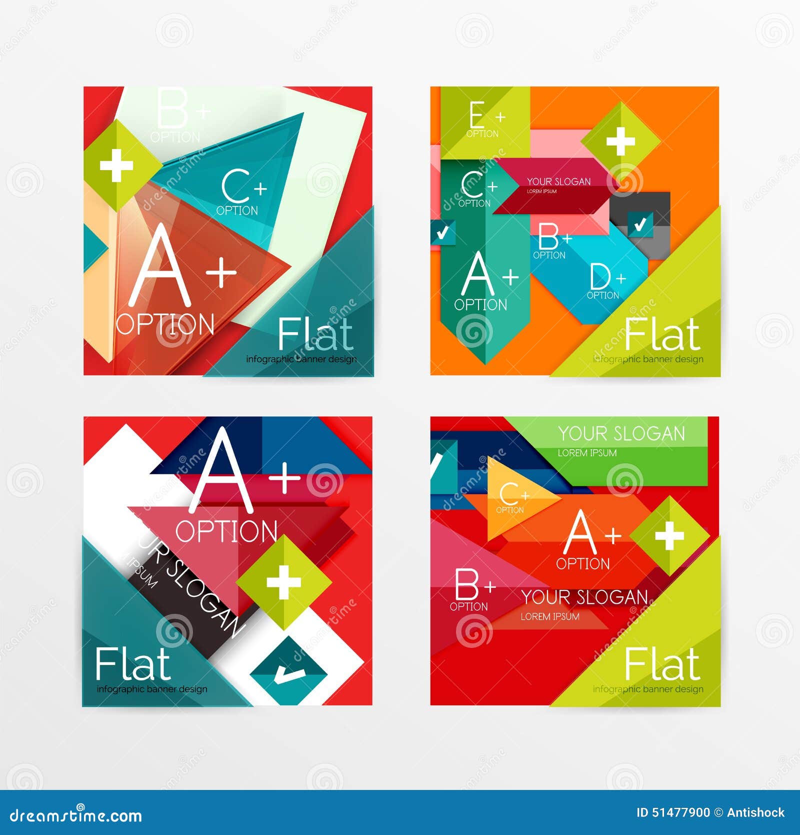 Modern Paper Info Banner Layout Set Stock Vector - Illustration of ...