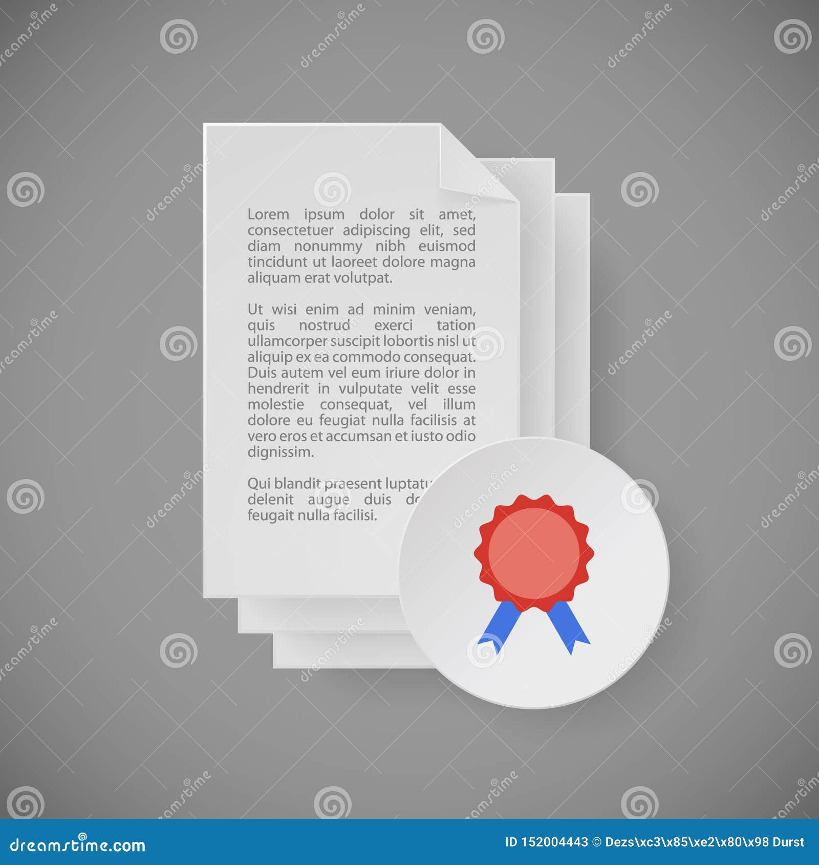 Modern Paper Style Document Design with Certificate Symbol Stock ...