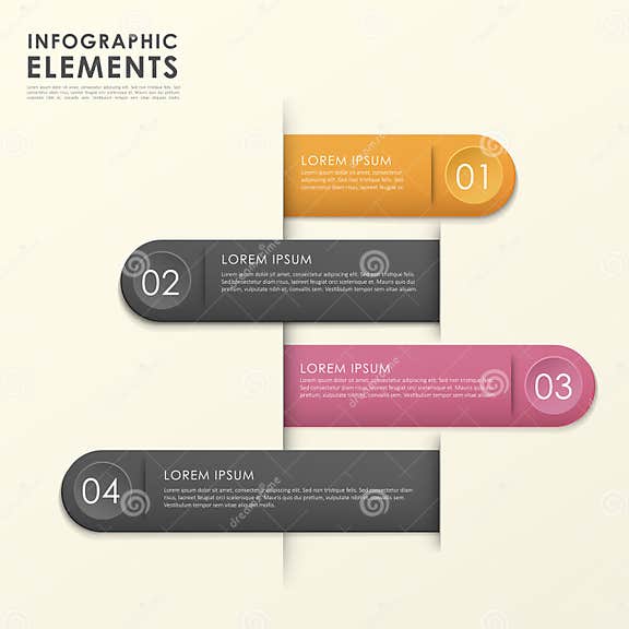 Modern Paper Texture Bookmark Infographic Elements Stock Vector ...