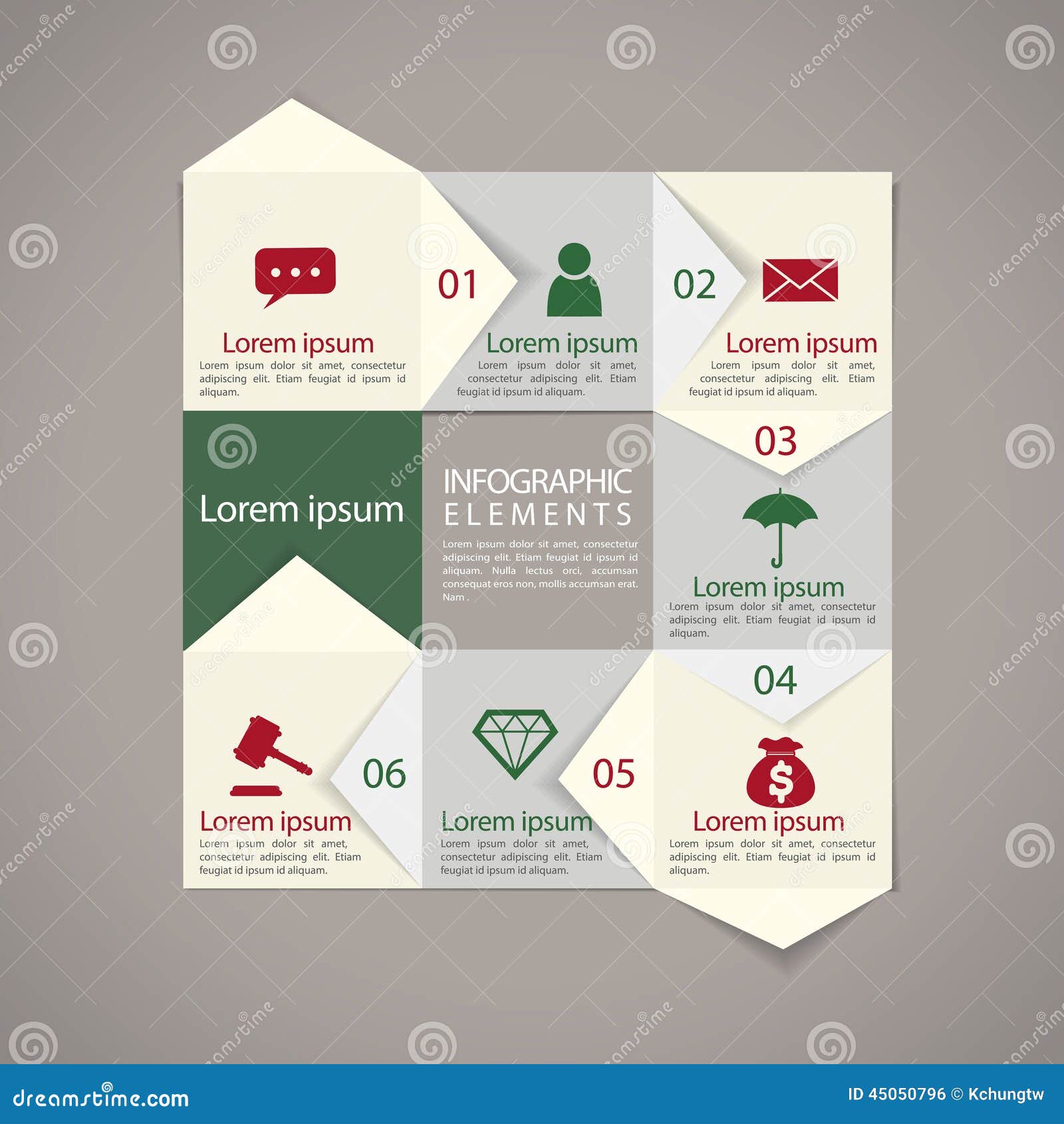 Modern Paper Texture Flowchart Infographic Elements Stock Vector ...
