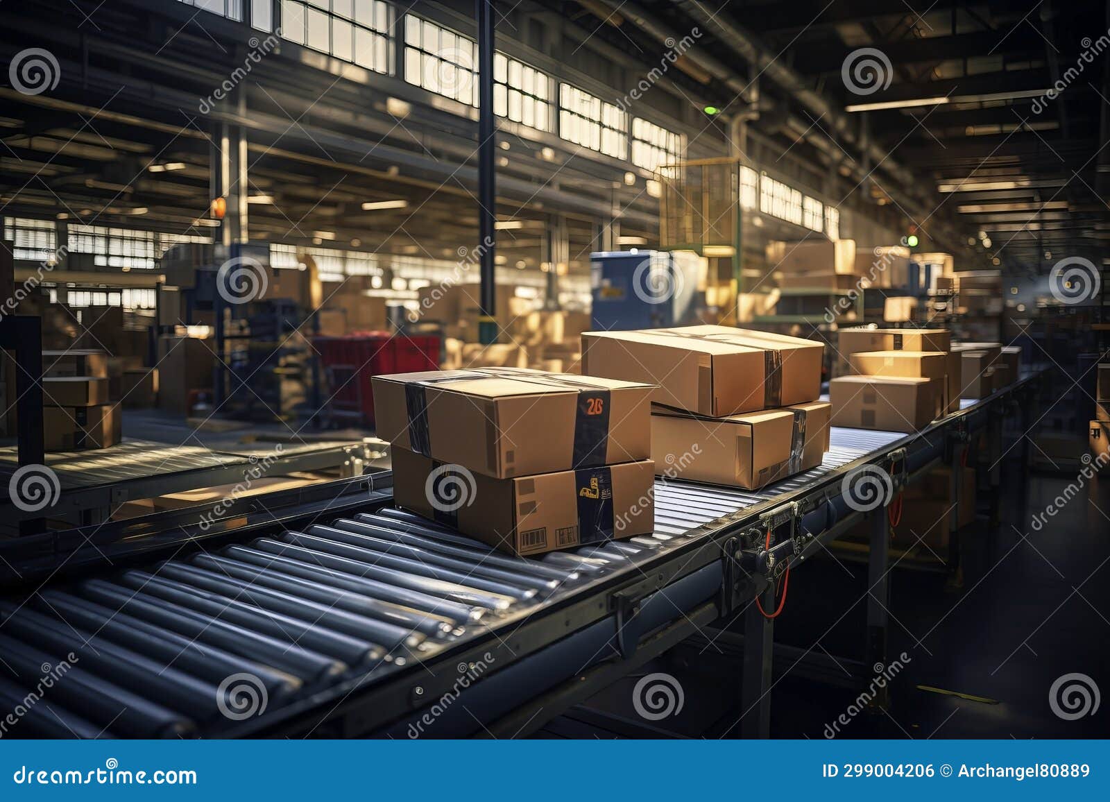 Modern Parcel Sorting Center. Generative AI Stock Photo - Image of ...