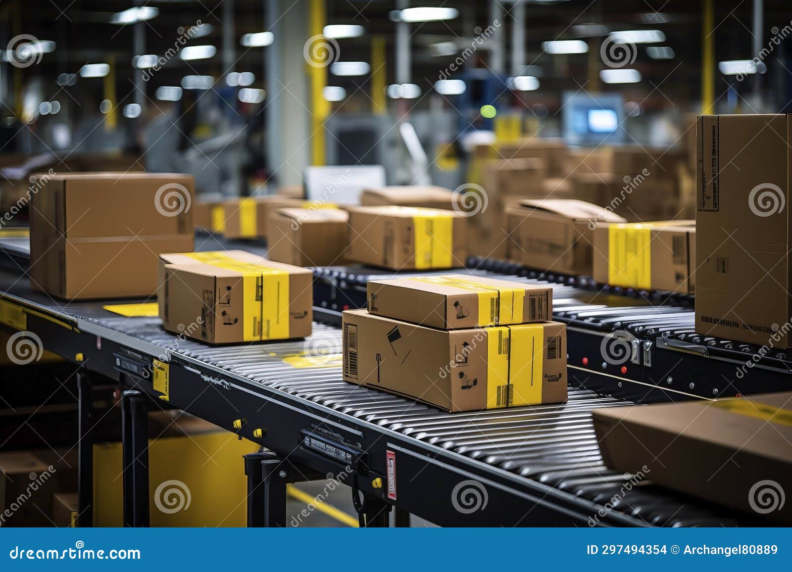 Modern Parcel Sorting Center. Generative AI Stock Photo - Image of ...