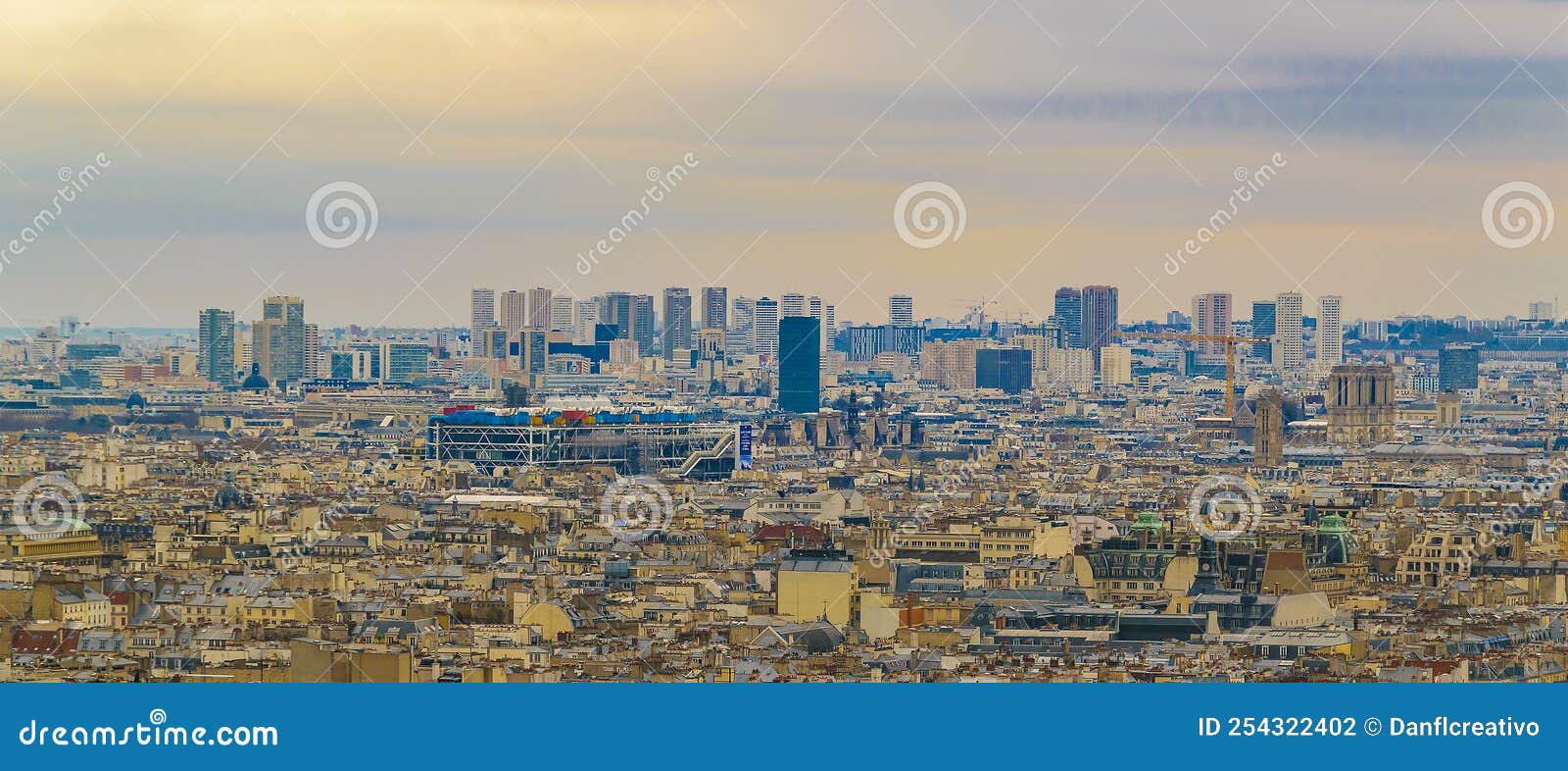 Modern paris aerial view stock photo. Image of building - 254322402