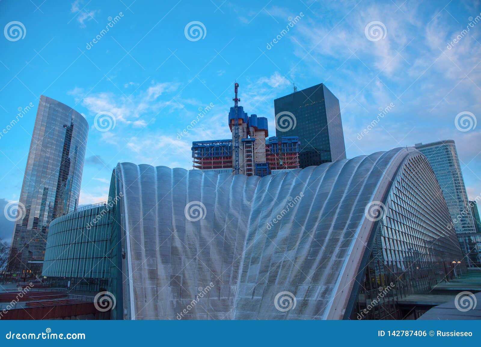 Modern Paris buildings editorial photo. Image of tall - 142787406