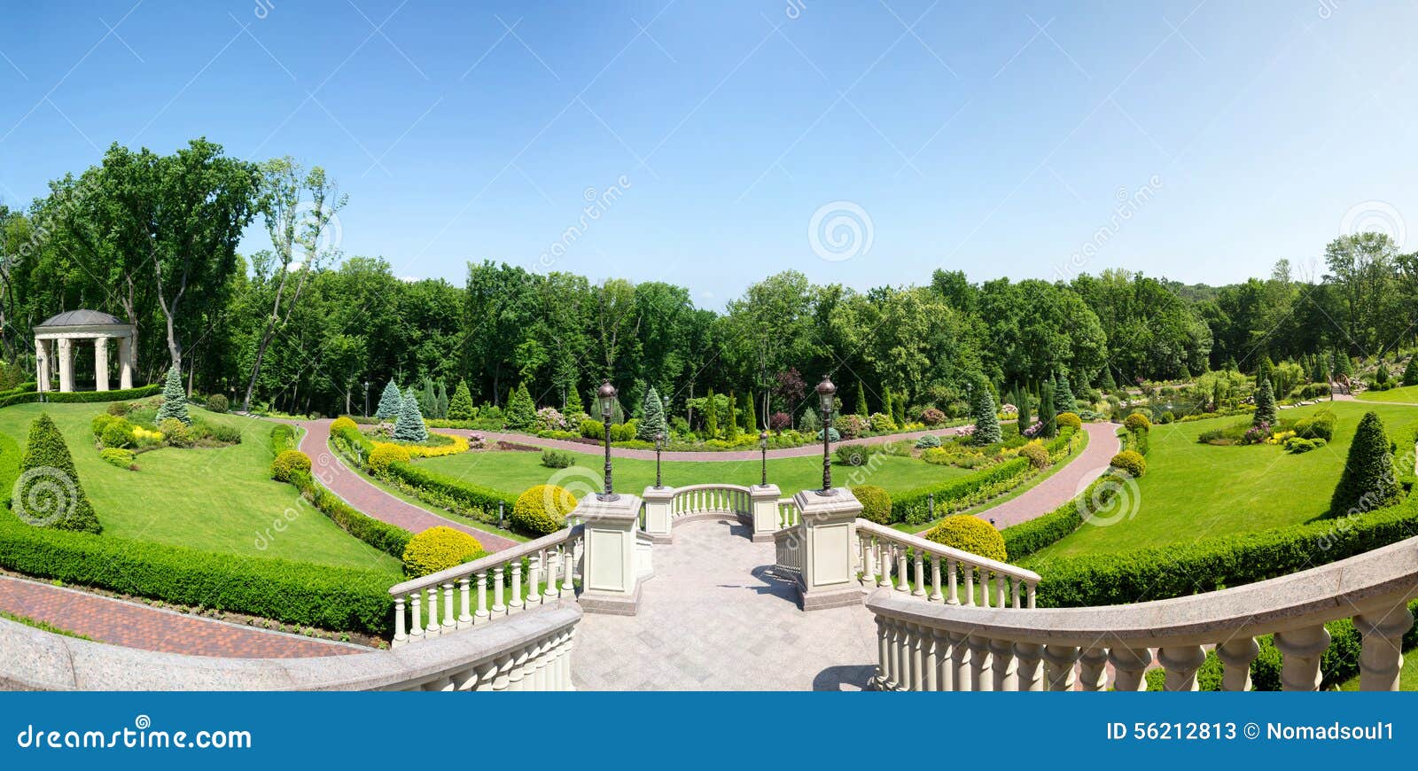 Modern park stock image. Image of green, parkland, lawn - 56212813