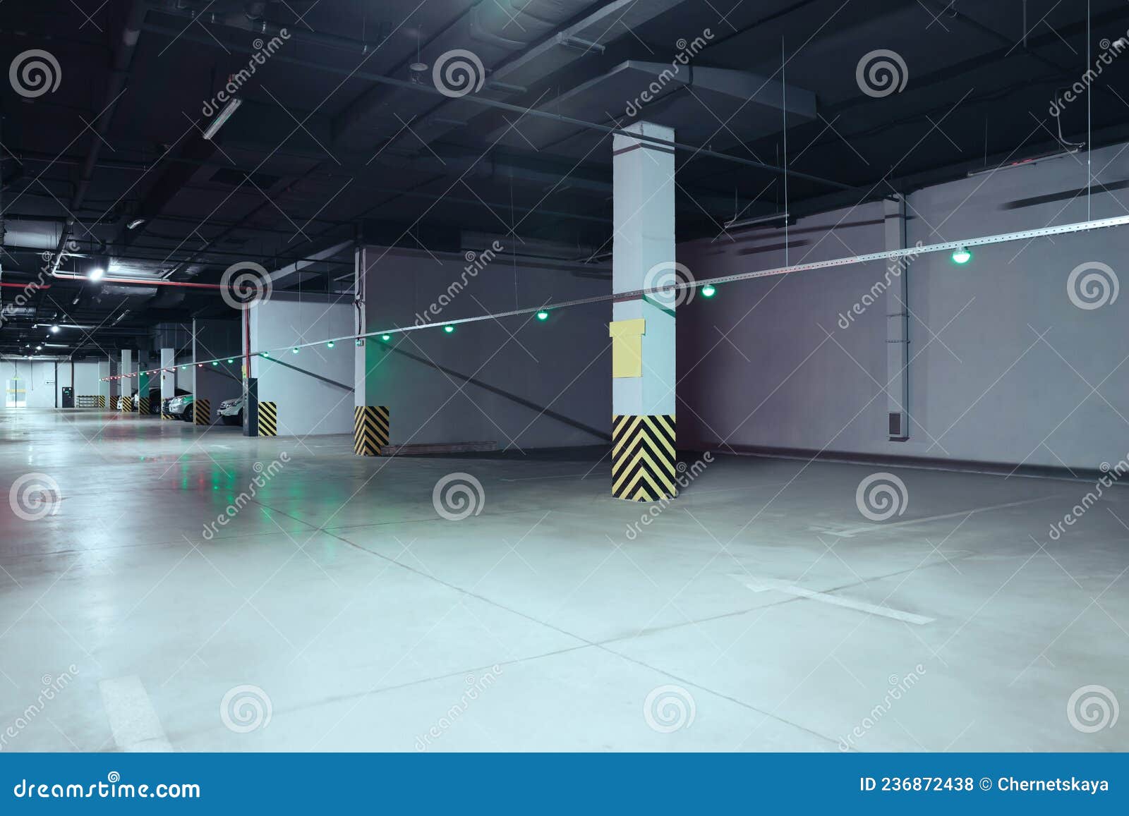 Modern Parking Garage with Cars at Night Stock Photo - Image of parkade ...